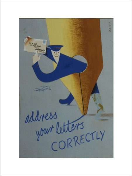 Poster artwork for a correct addressing campaign, by Manfred Reiss ...