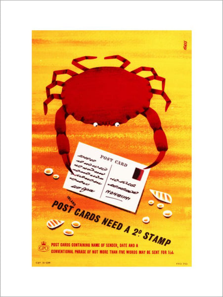 Inland postcards need a 2d stamp – The Postal Museum Posters