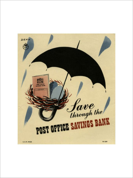 Save through the Post Office Savings Bank – The Postal Museum Posters